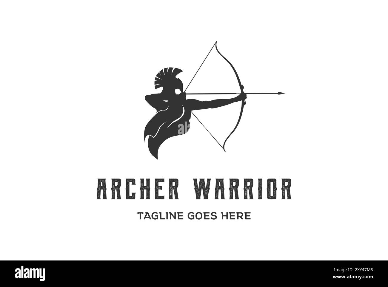 Ancient Greek Archer Archery Sparta Warrior Silhouette Logo Design ...