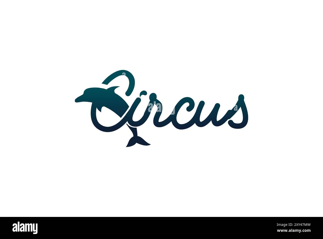 Circus Letter Text Type Font Word Lettering with Dolphin Logo Design ...