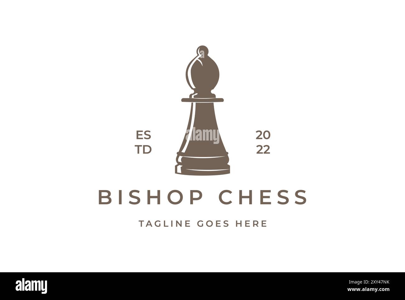 Vintage Retro Bishop Chess Game Sport Logo Design Vector Stock Vector ...
