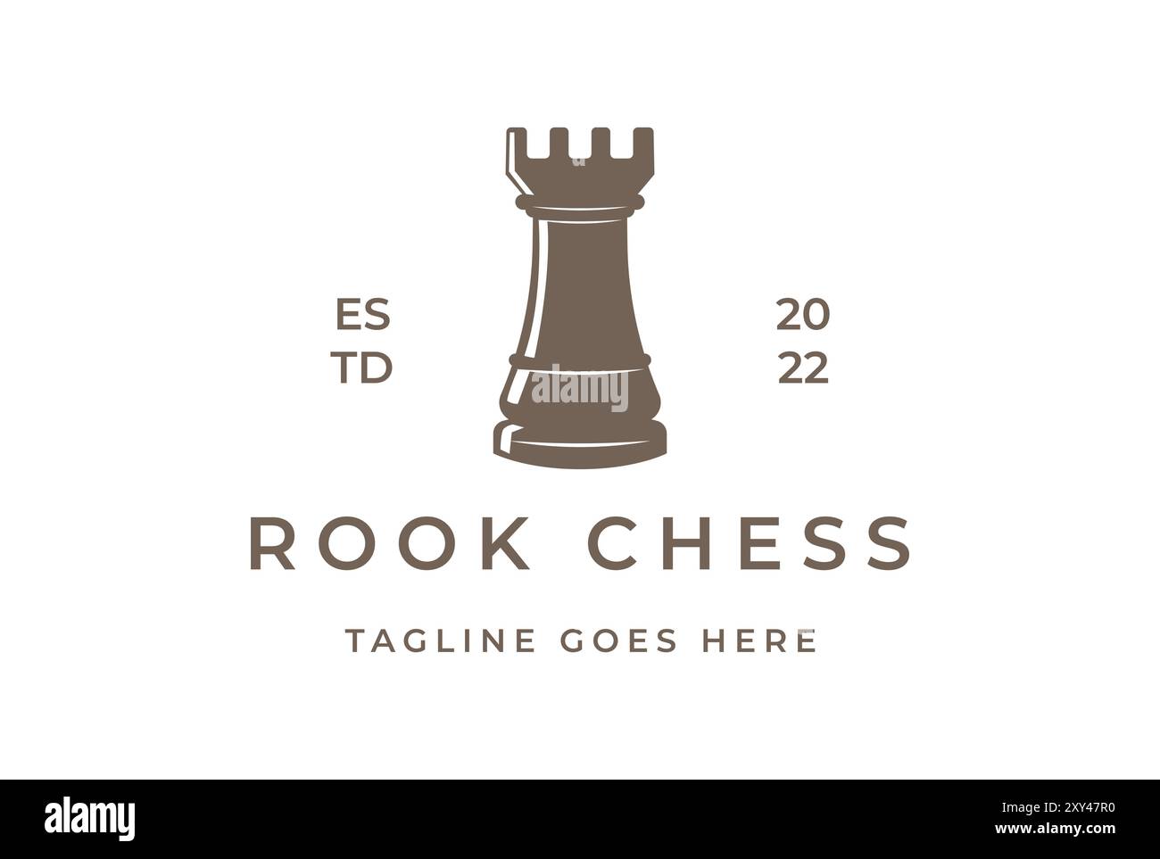 Vintage Retro Rook Chess Game Sport Logo Design Vector Stock Vector ...