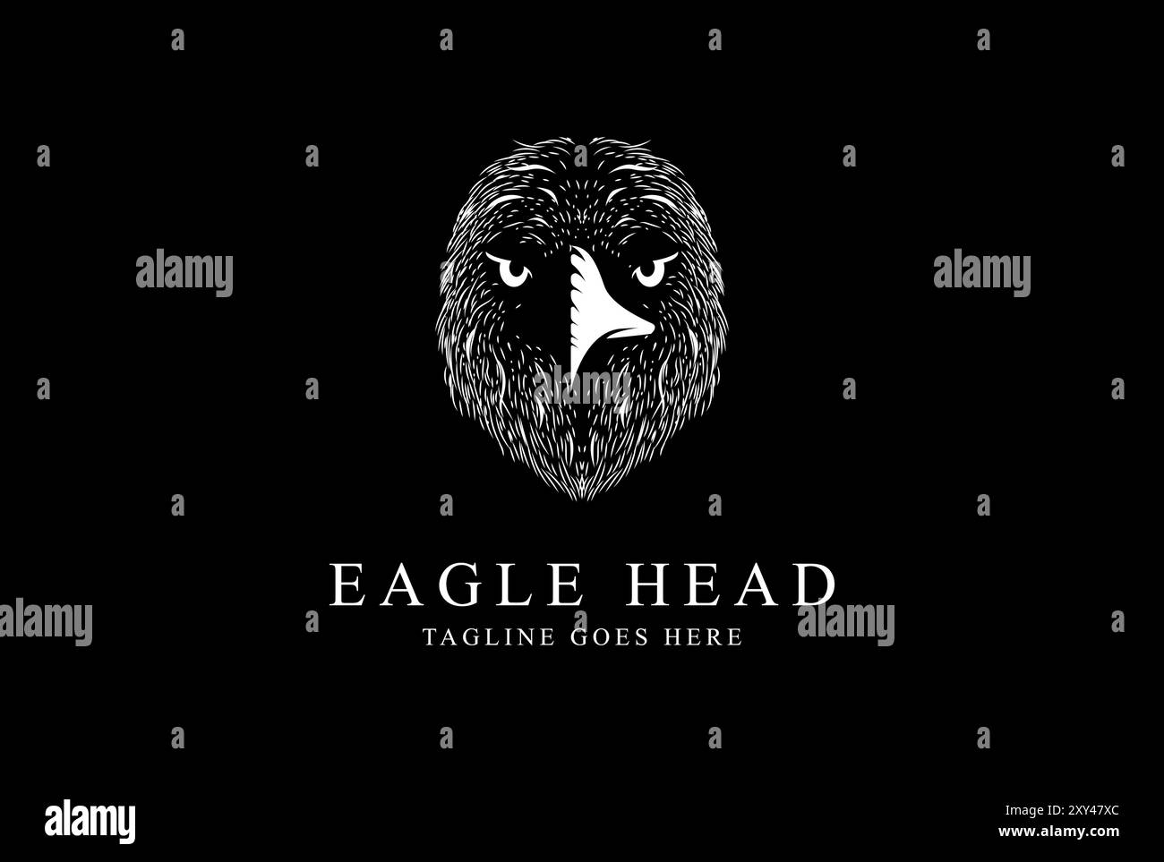 Vintage Retro Bald Eagle Hawk Falcon Head Face Logo Design Vector Stock ...