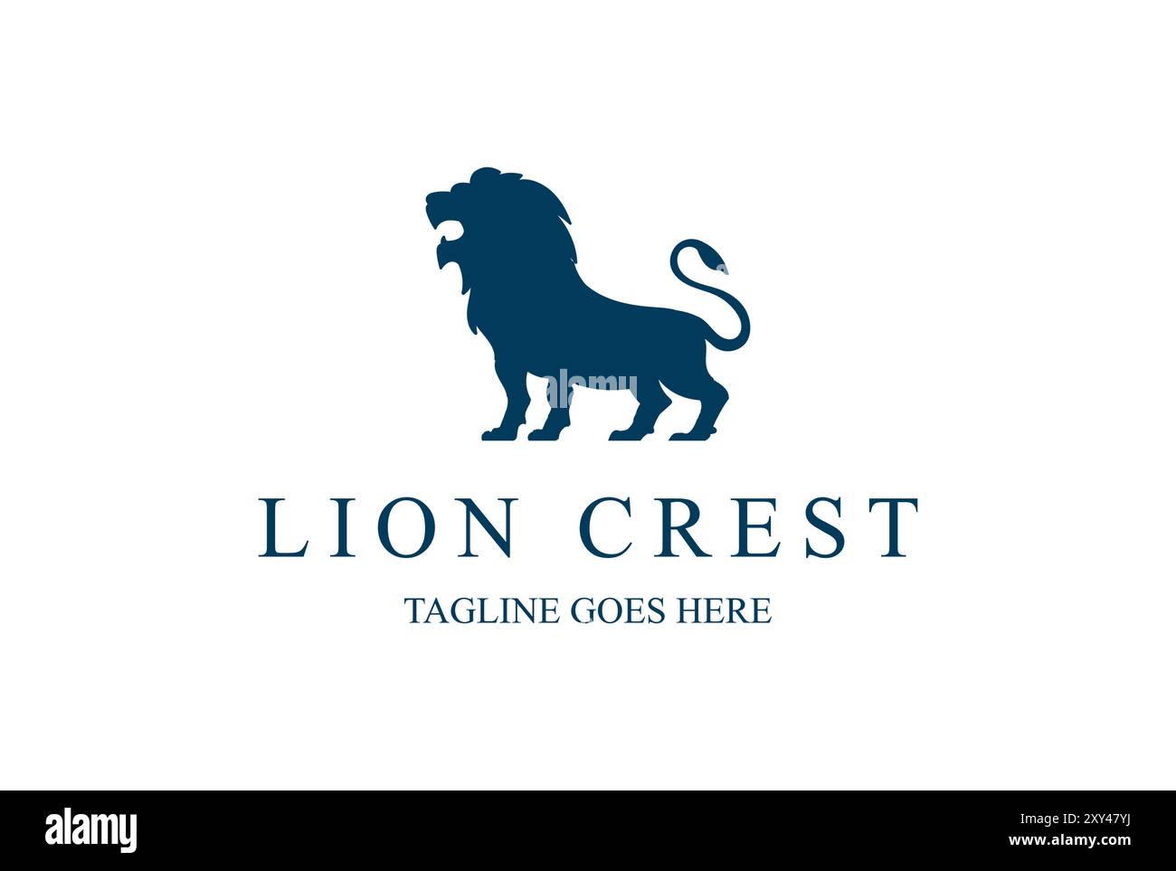 Silhouette of Standing Lion Leo Crest Logo Design Stock Vector Image ...