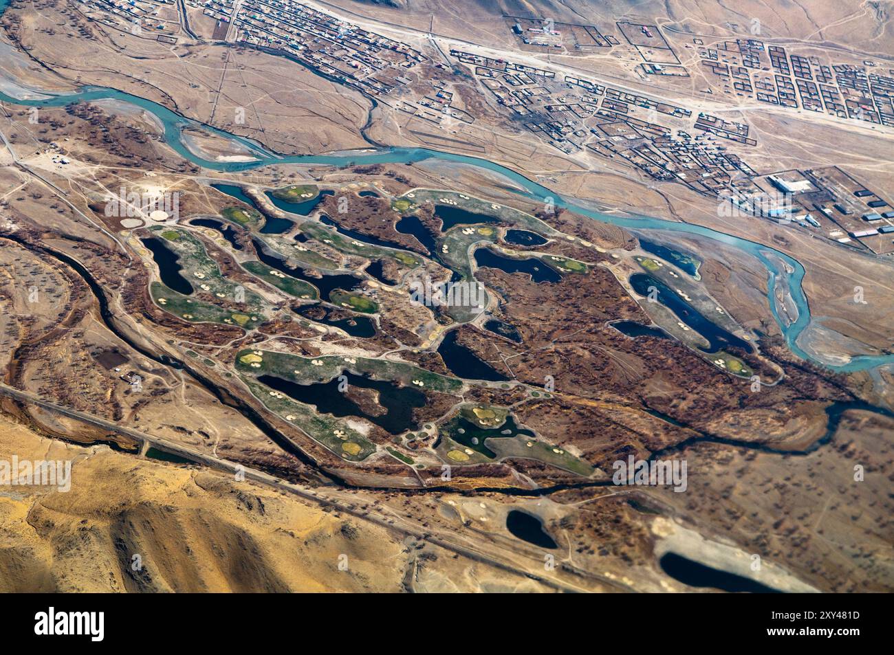 Aerial view of the Tuul river in Ulaanbaatar, Mongolia Stock Photo - Alamy