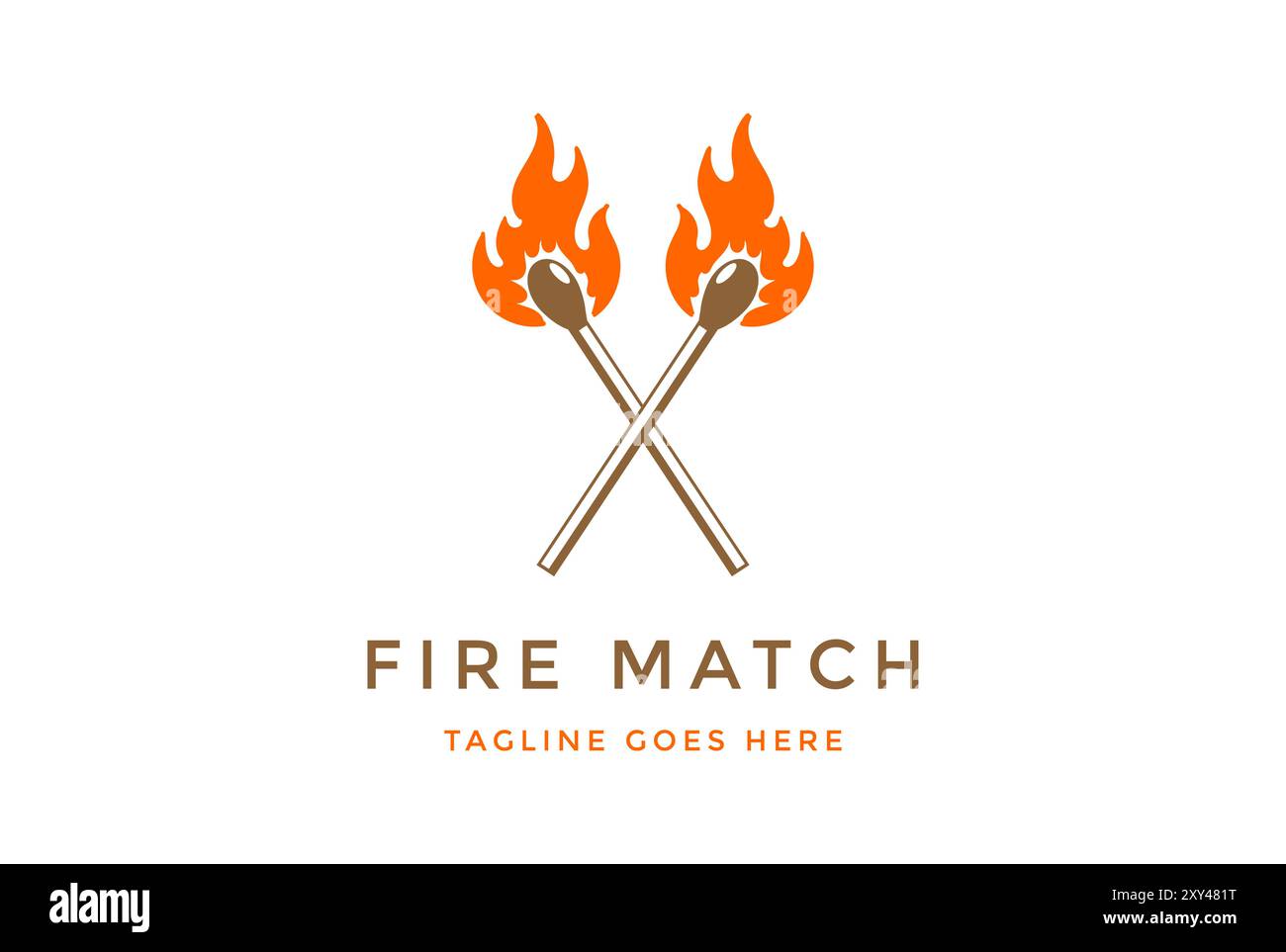 Vintage Retro Crossed Wooden Fire Flame Match Logo Design Stock Vector ...