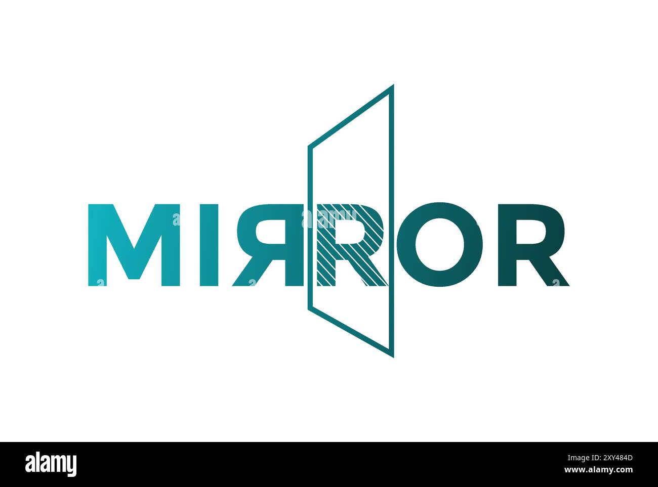 Blue Mirror Text Type Font Word Letter Lettering Typography Logo Design ...