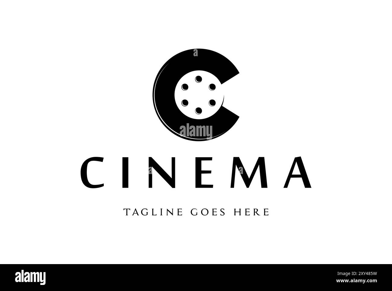 Initial Letter C with Film Strip Reel for Cinema Movie Production Logo ...