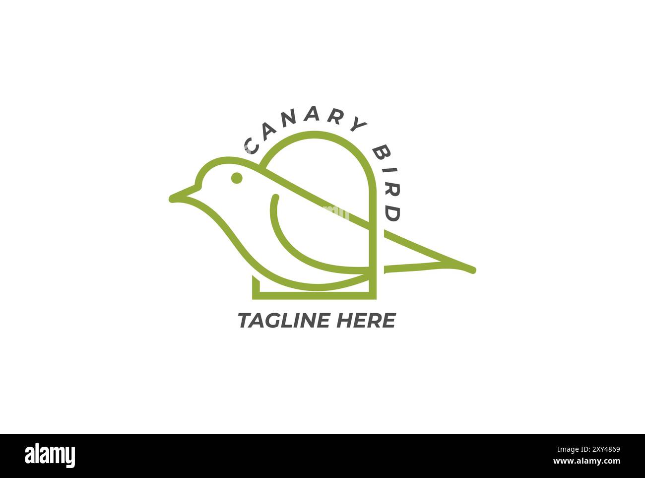 Simple Minimalist Singing Canary Robin Bird Line art Style Logo Design Vector Stock Vector Image ...