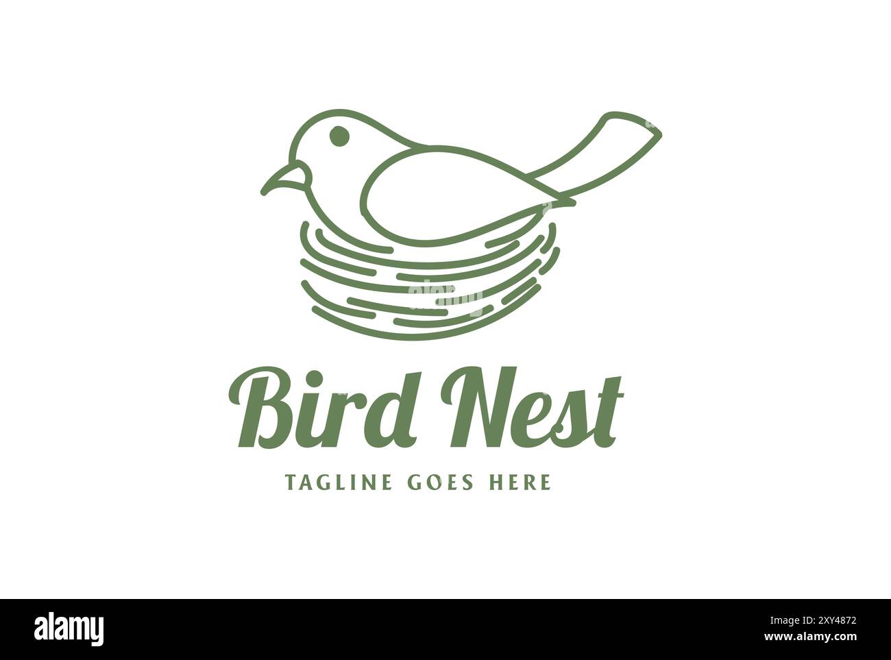Line Art of Canary Robin Dove Pigeon Bird Nest Logo Design Vector Stock Vector Image & Art - Alamy
