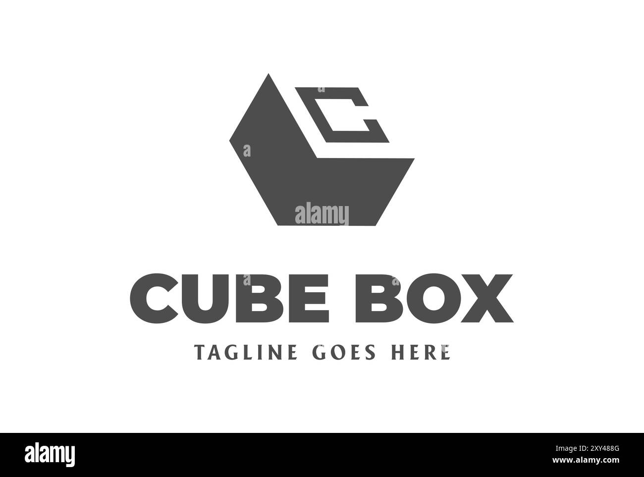 Simple Minimalist Letter C for Cubic Cube Box for Package or Storage ...