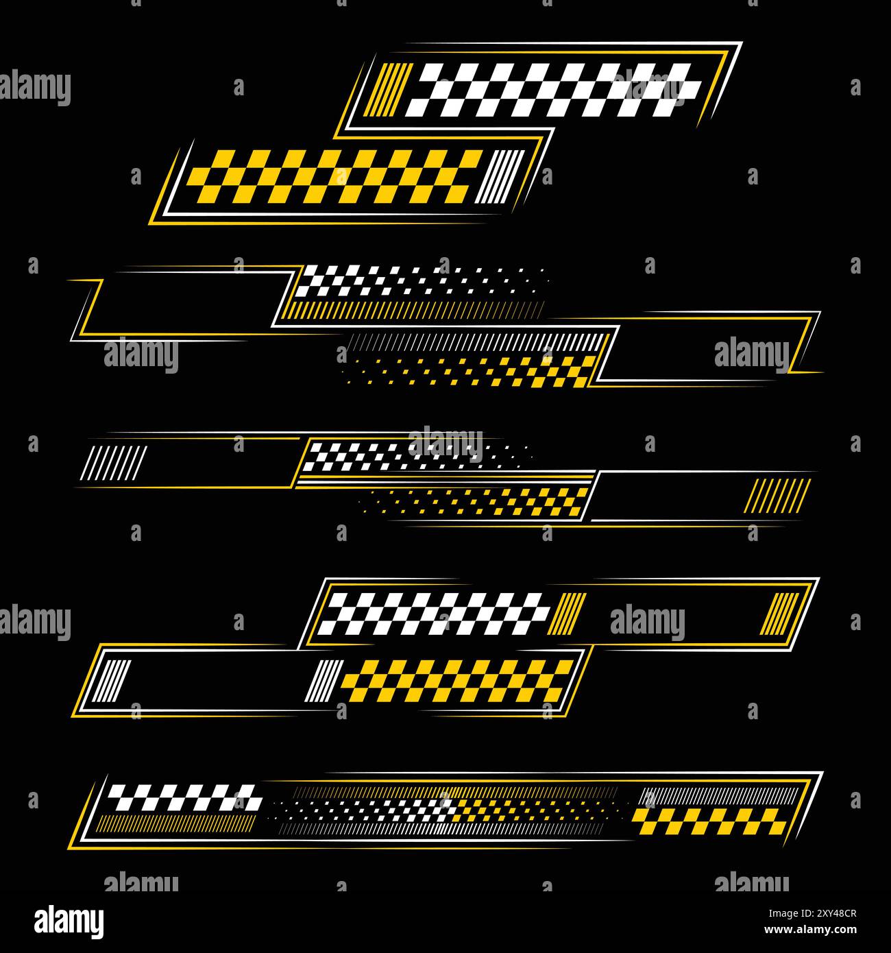 Racing sport white and yellow decals Stock Vector Image & Art - Alamy