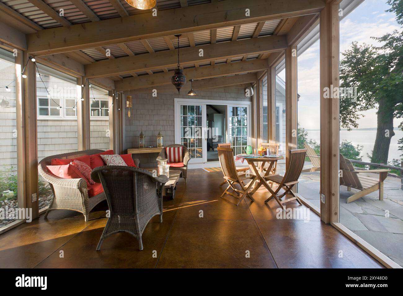 Alder wood support beams in ceiling hi-res stock photography and images - Alamy