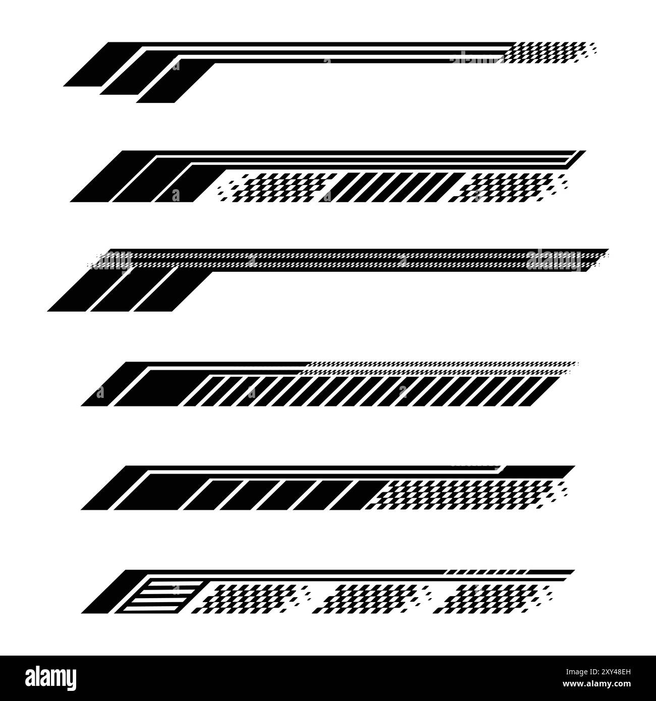 Race black decals checkered lines Stock Vector Image & Art - Alamy