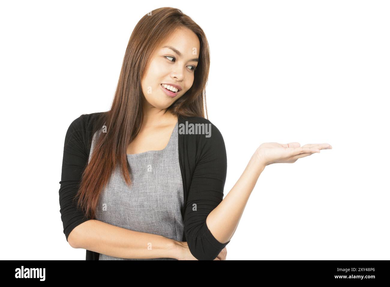 Flat female hand showing hi-res stock photography and images - Alamy