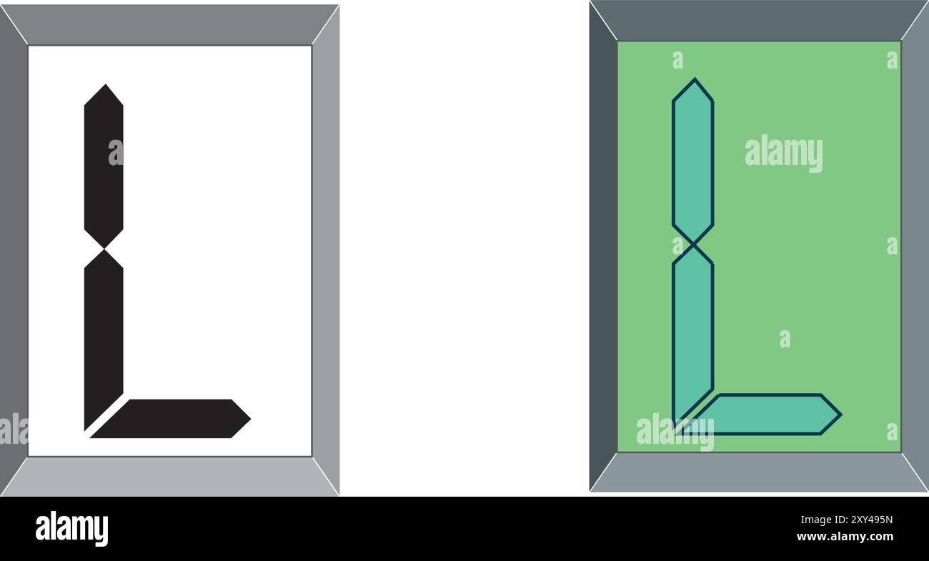 Art Digital Initial Caps Font Capital Letter L vector design ...