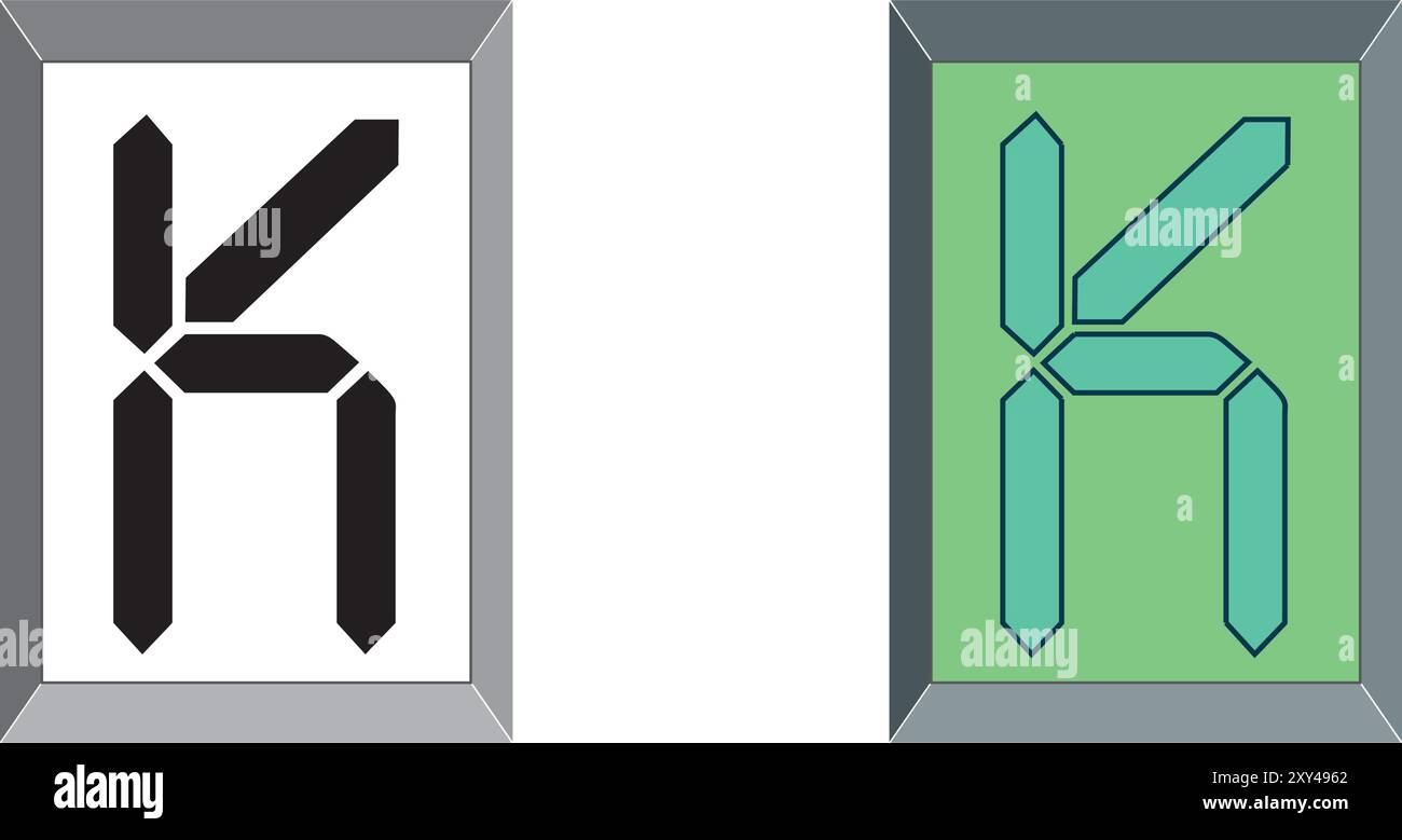 Art Digital Initial Caps Font Capital Letter K vector design ...