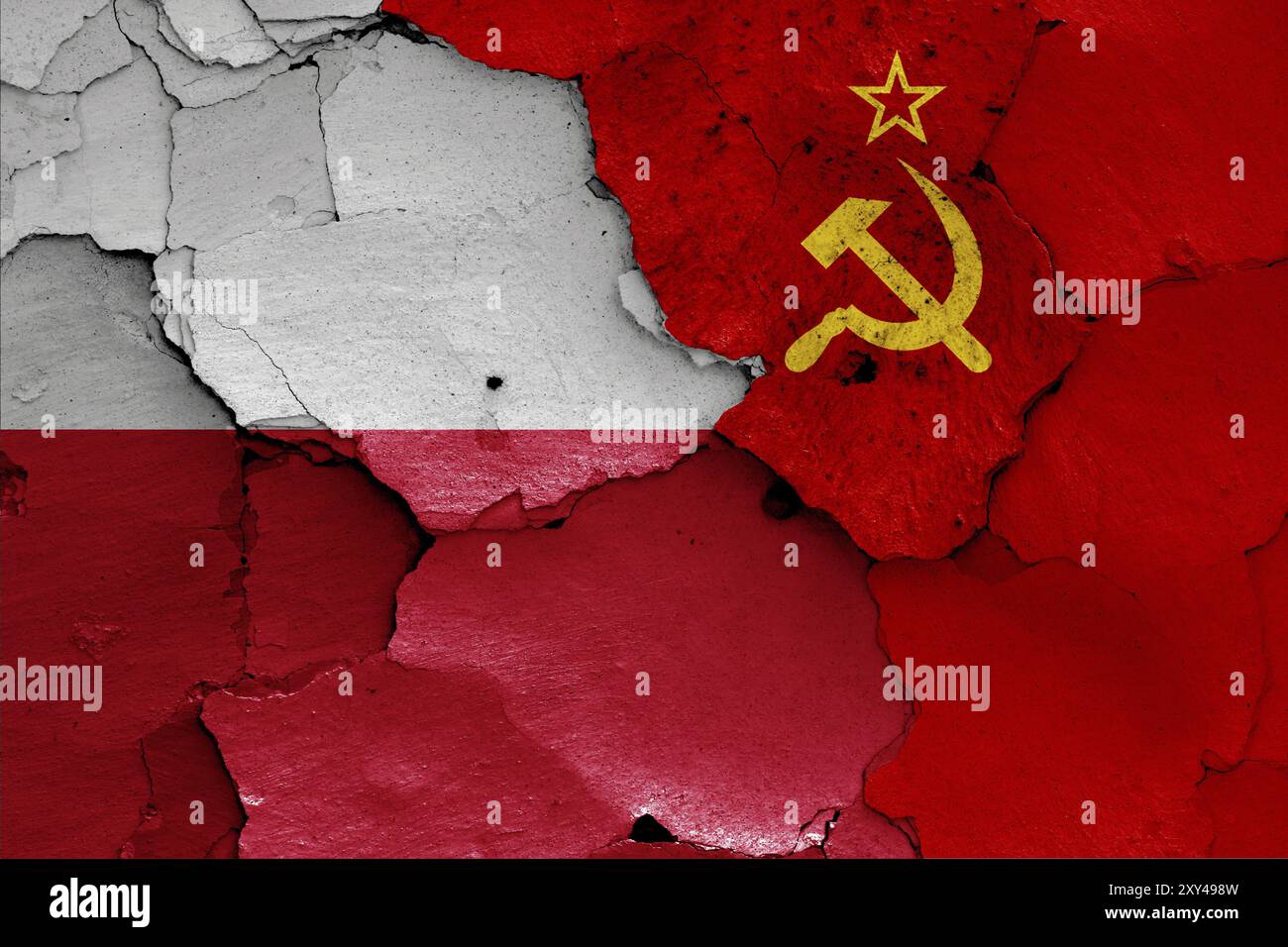 Flags of Poland and Soviet Union Stock Photo - Alamy
