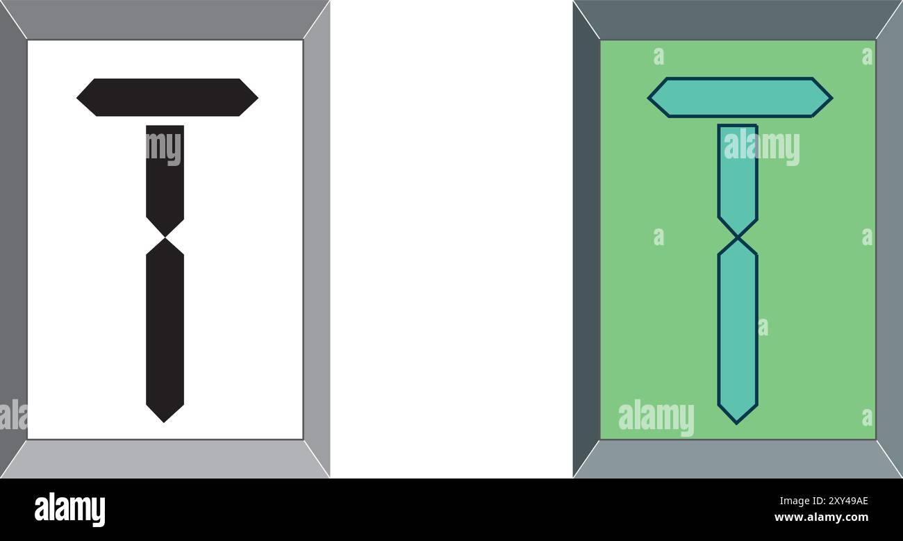 Art Digital Initial Caps Font Capital Letter T vector design ...