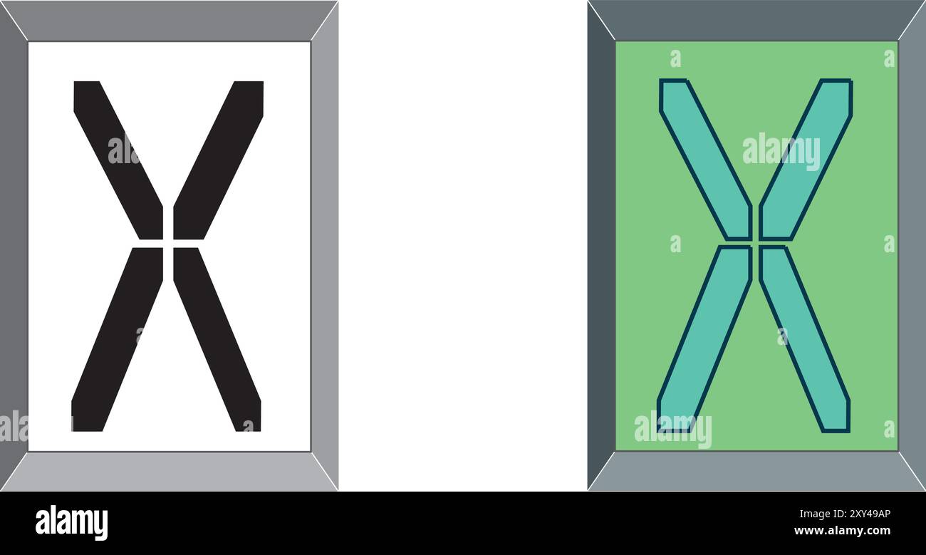 Art Digital Initial Caps Font Capital Letter X vector design ...