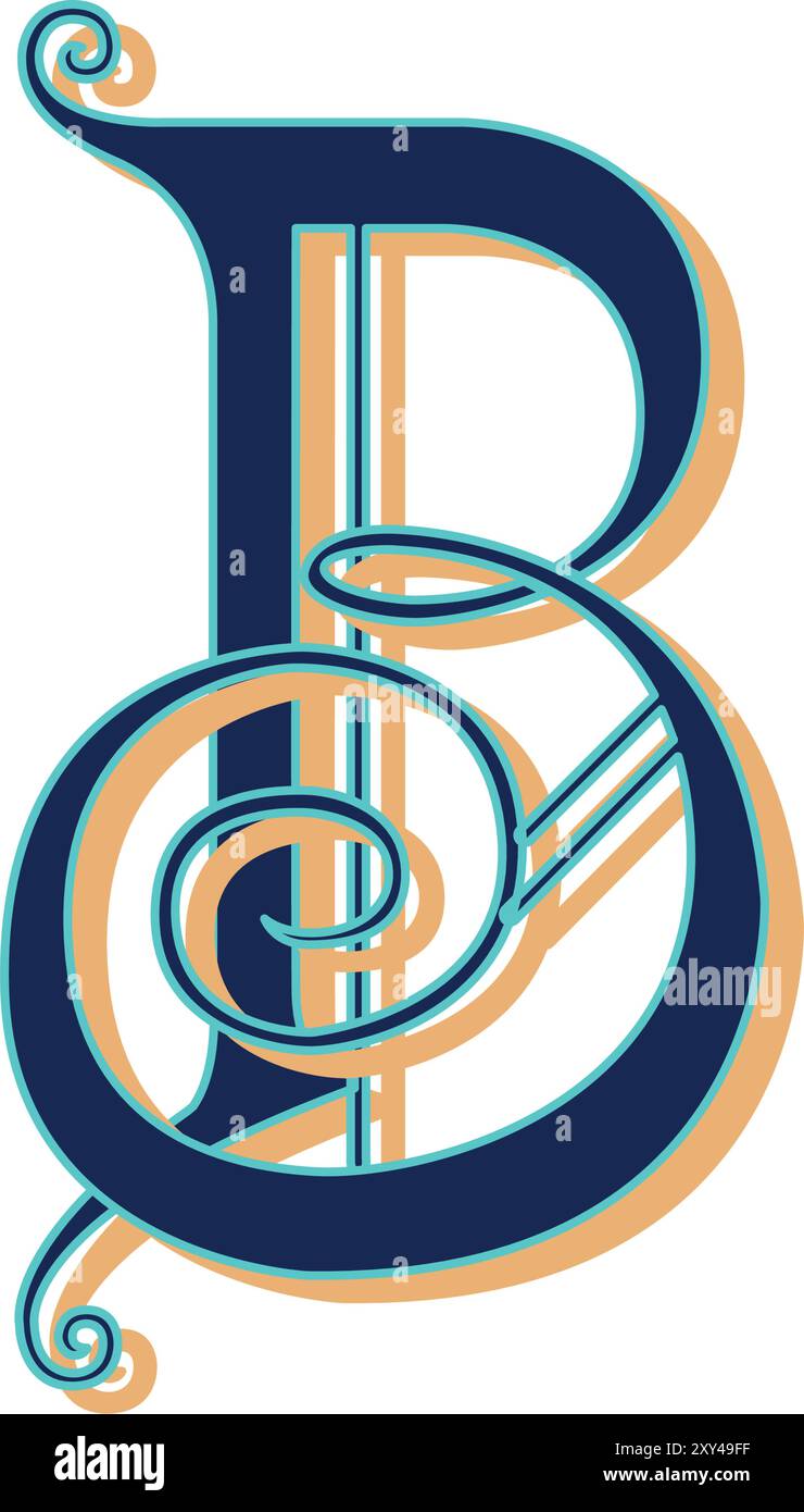 Art Lubna Initial Caps Font Capital Letter B vector design illustration ...