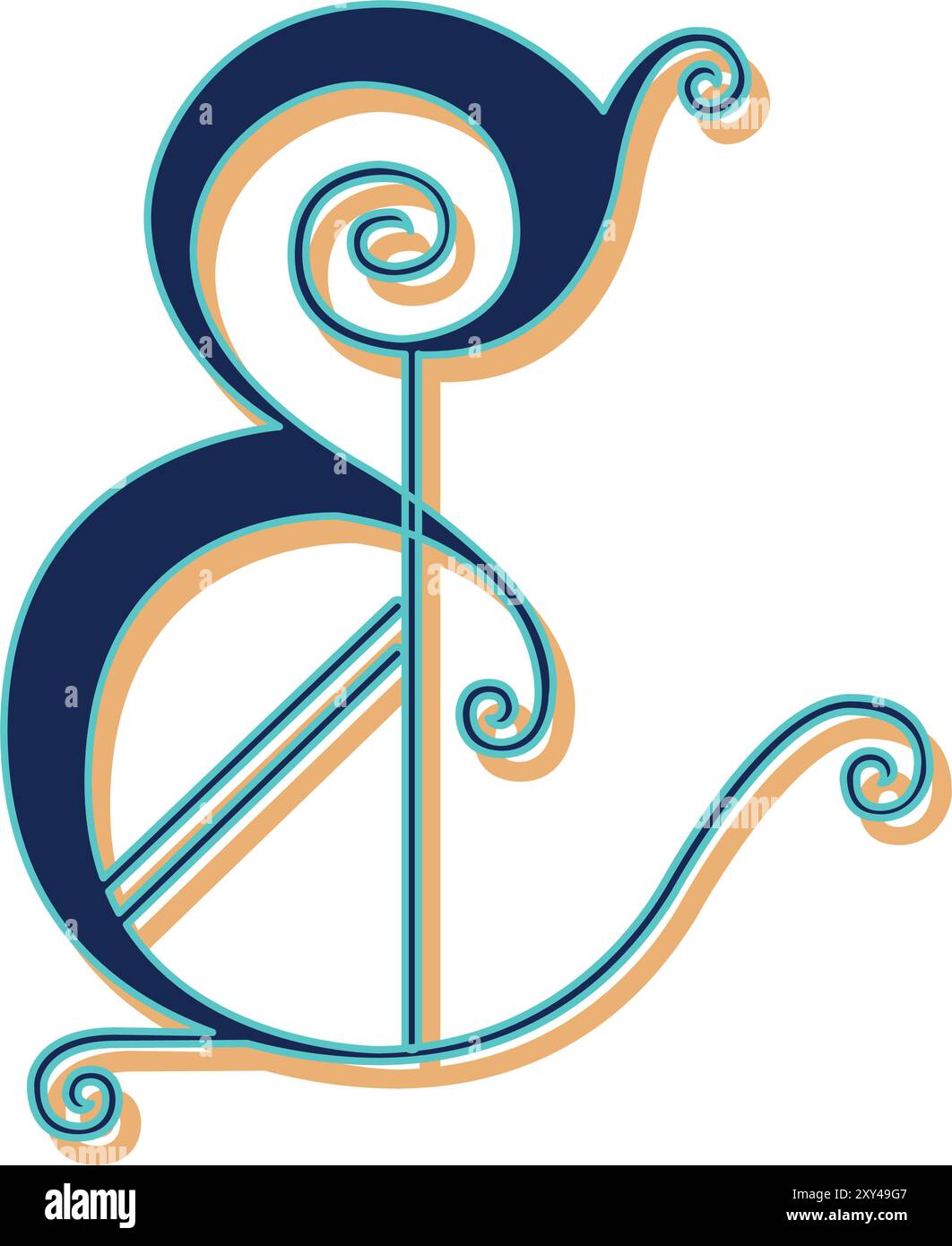 Art Lubna Initial Caps Font Capital Letter E vector design illustration ...