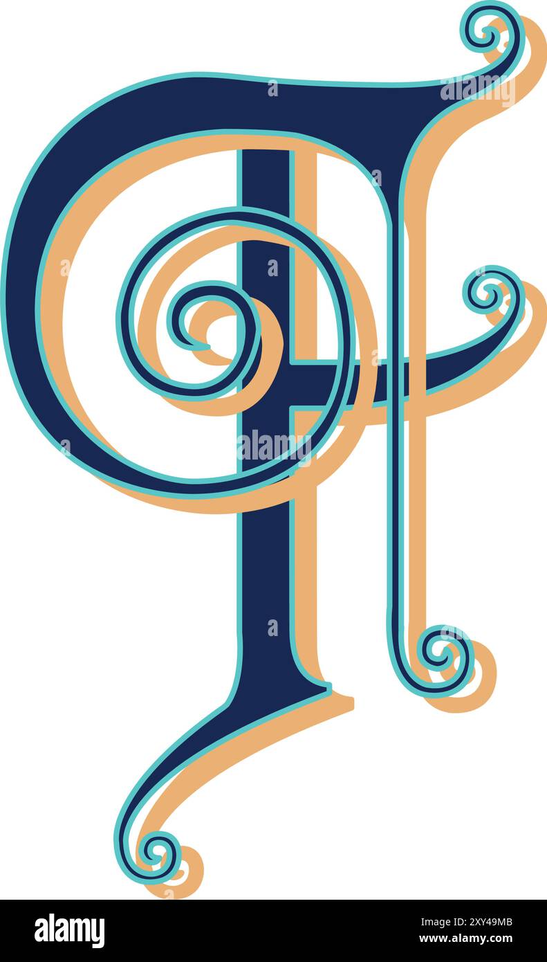 Art Lubna Initial Caps Font Capital Letter F vector design illustration ...