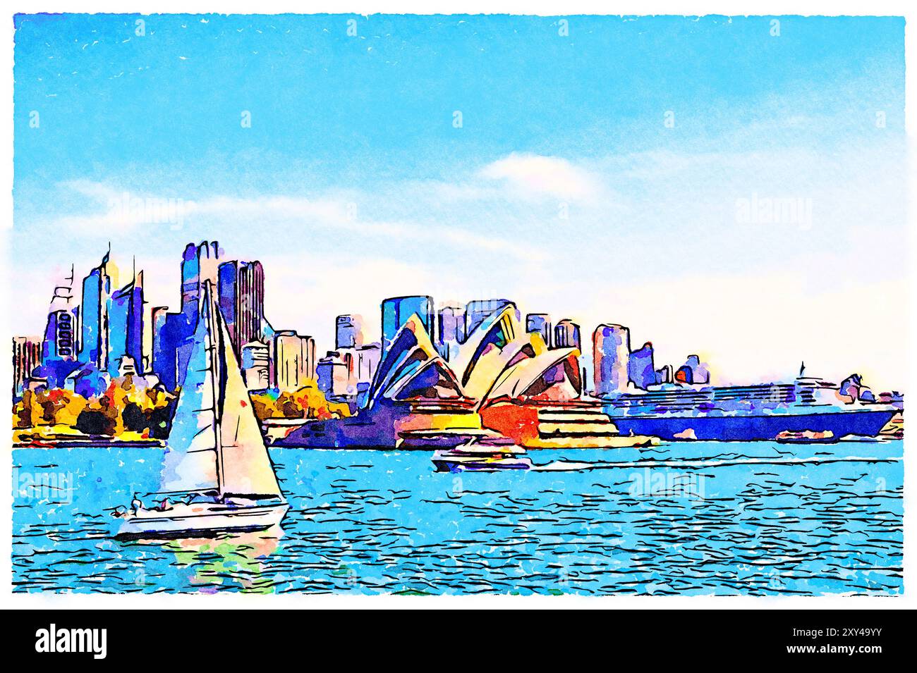 Boats moored in turquoise Cut Out Stock Images & Pictures - Alamy