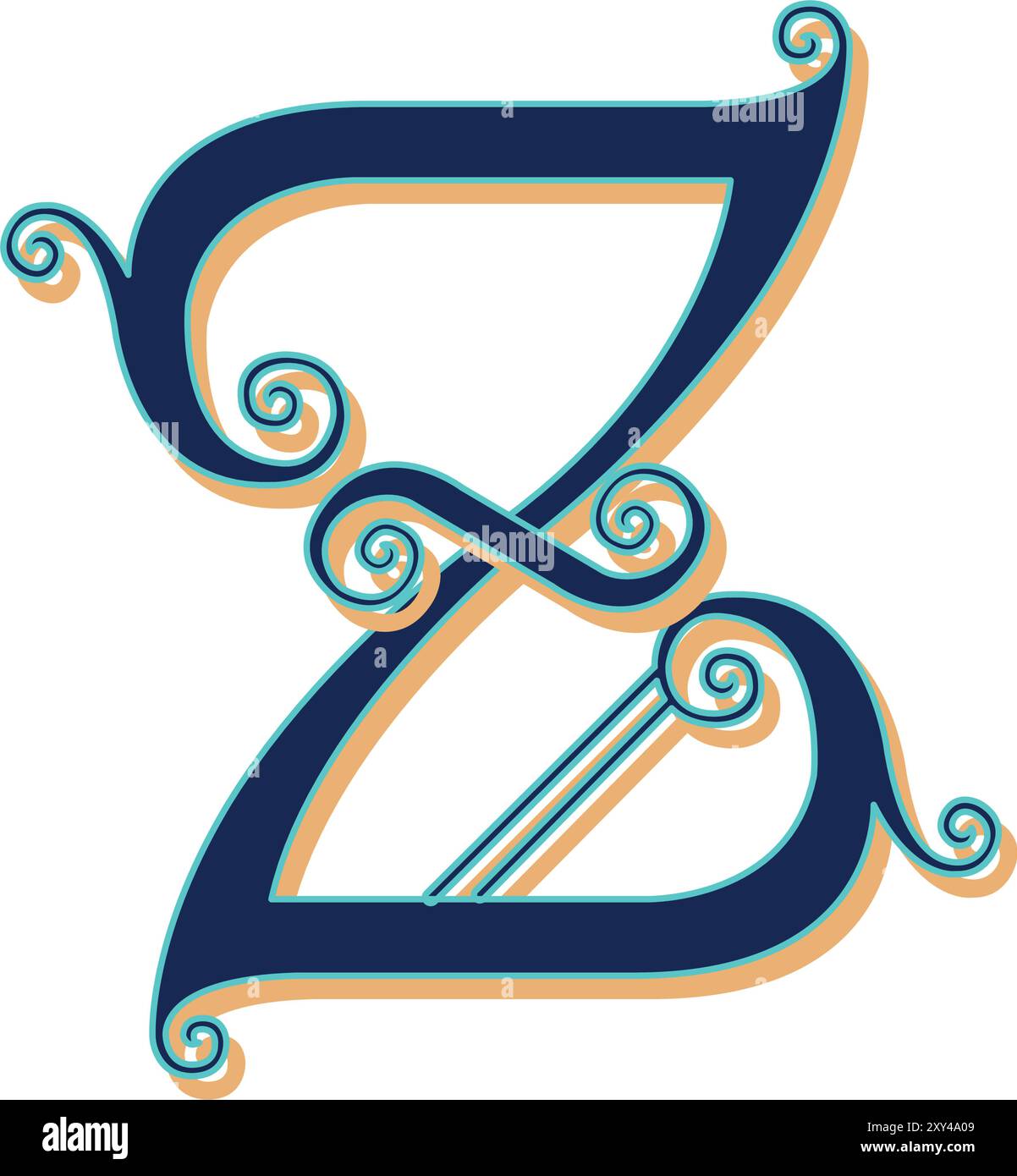 Art Lubna Initial Caps Font Capital Letter Z vector design illustration ...