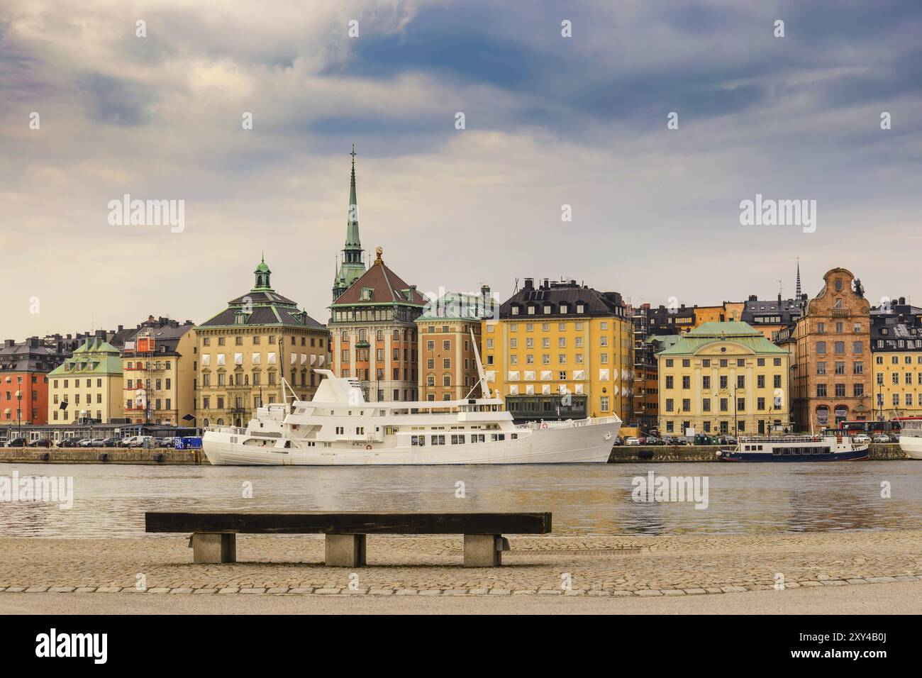 Stockholm Sweden, city skyline at Gamla Stan and Slussen Stock Photo ...