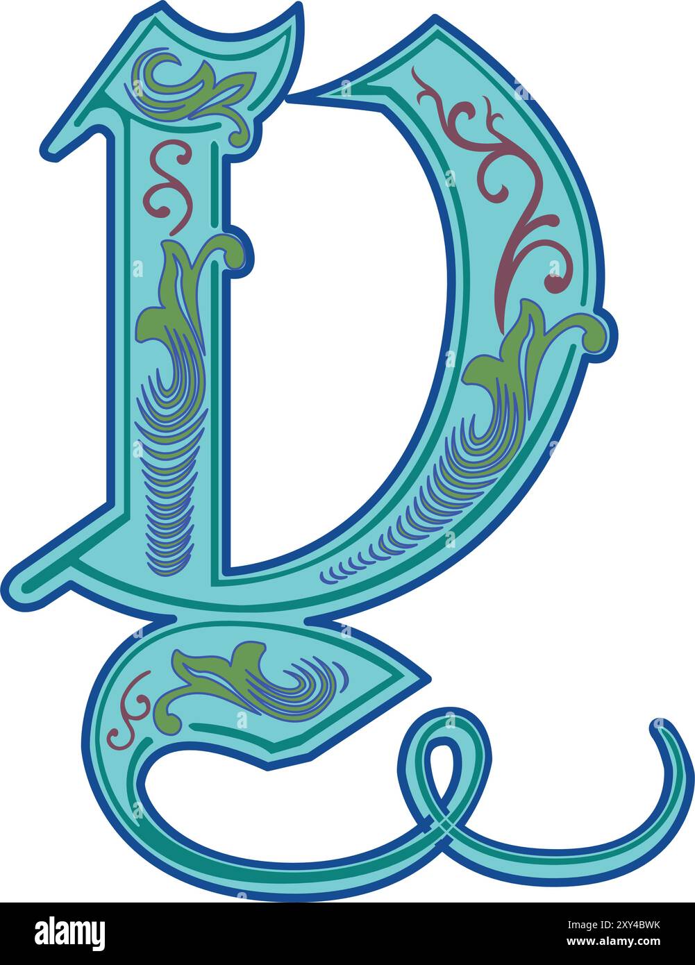 Art Royal Initial Caps Font Capital Letter Y vector design illustration ...