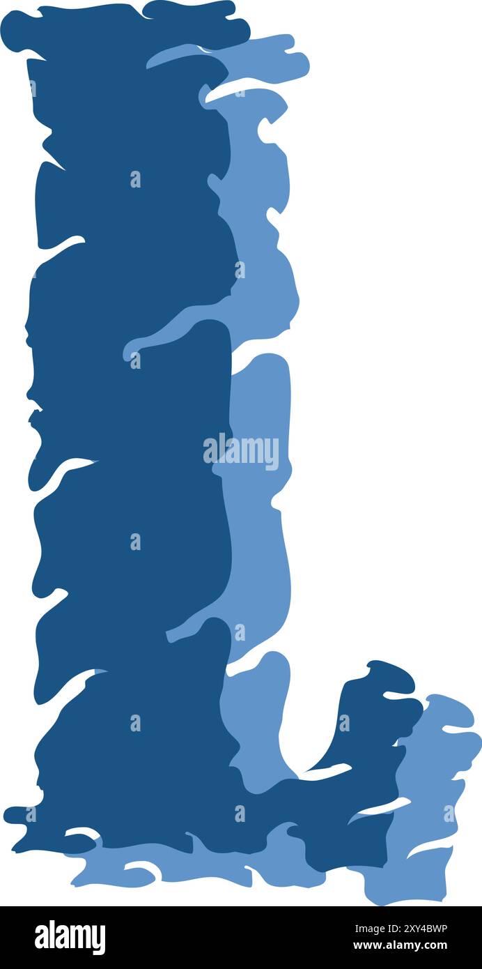 Art Stone Initial Caps Font Capital Letter L vector design illustration ...