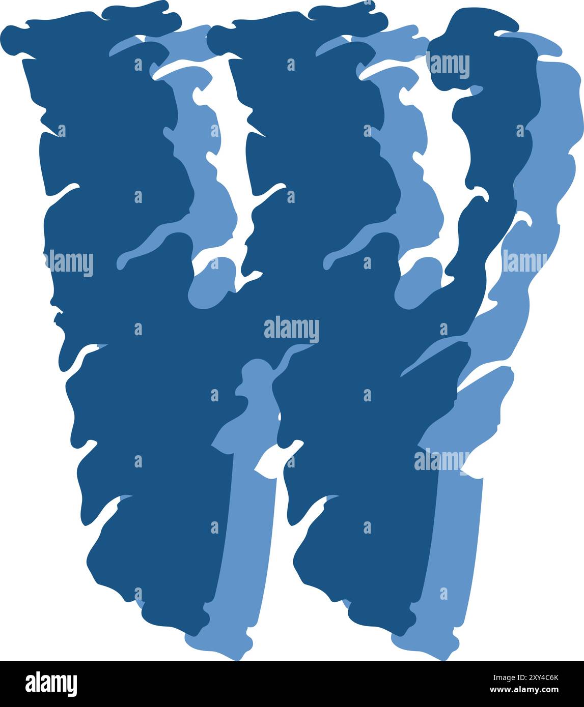 Art Stone Initial Caps Font Capital Letter W vector design illustration ...