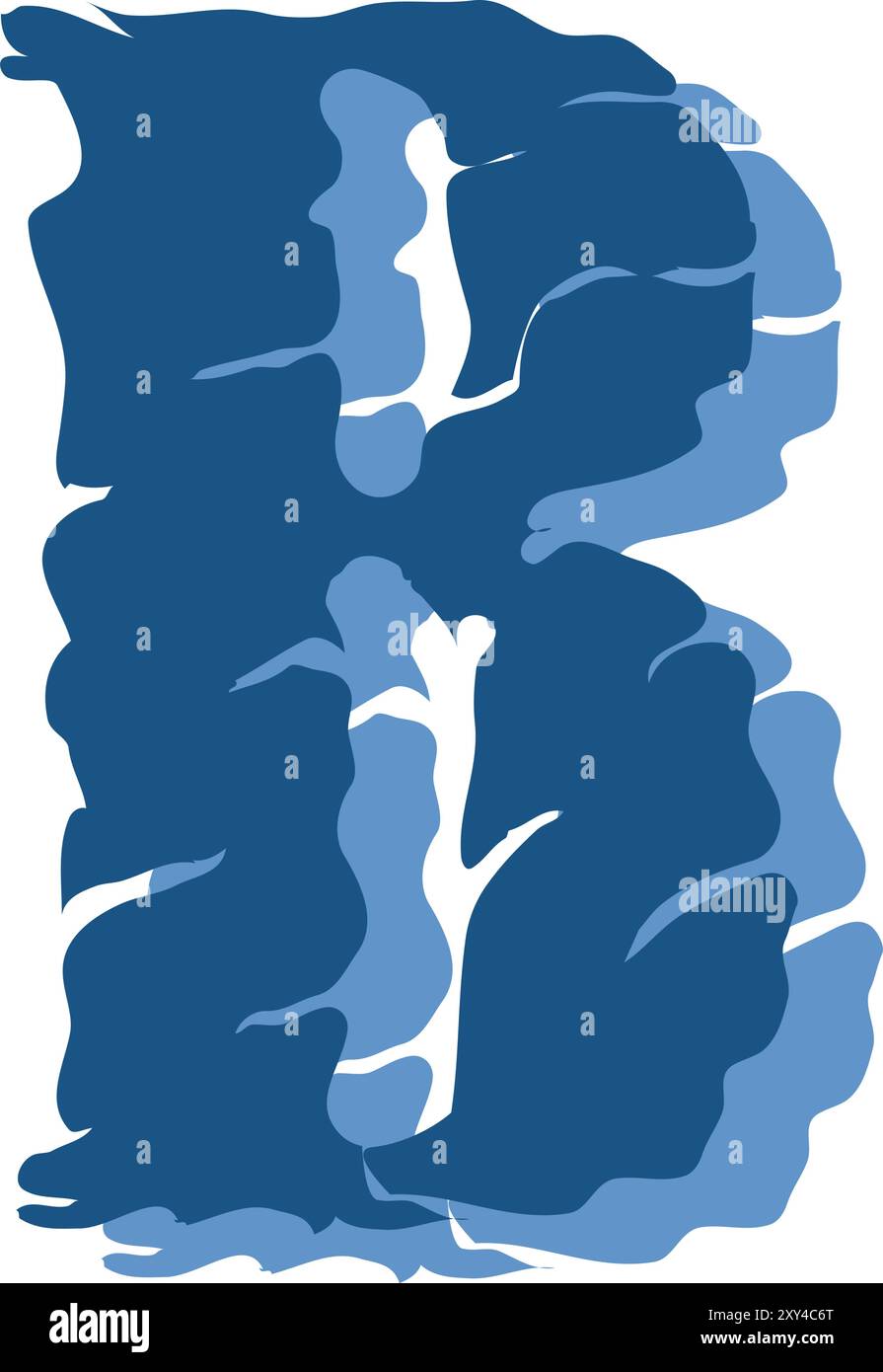 Art Stone Initial Caps Font Capital Letter B vector design illustration ...