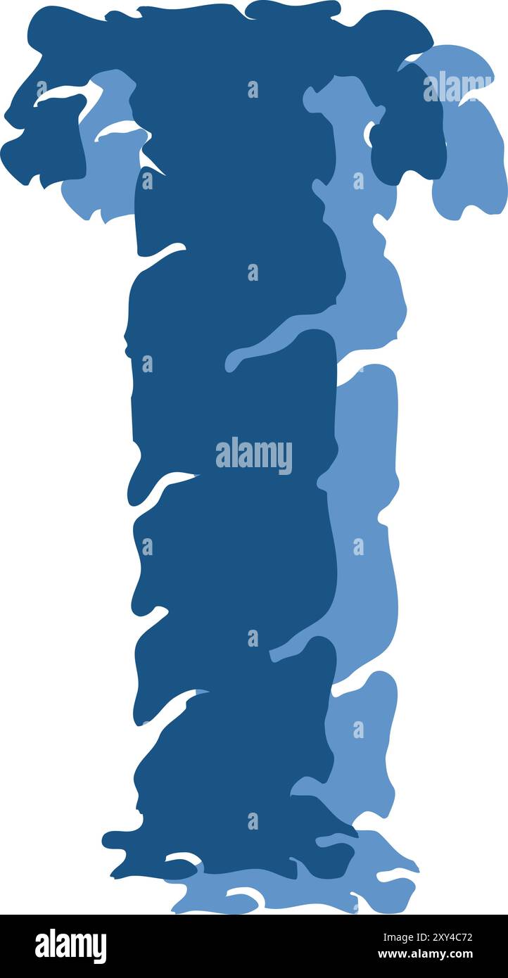 Art Stone Initial Caps Font Capital Letter T vector design illustration ...