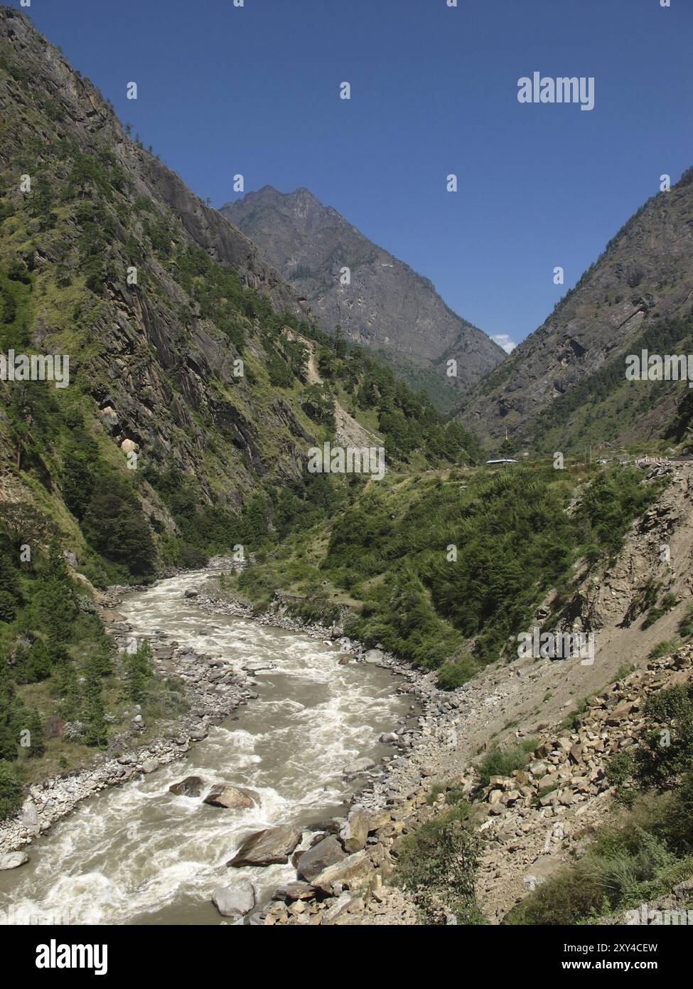 Bhote Kosi, river in Nepal. Tibetian border Stock Photo - Alamy