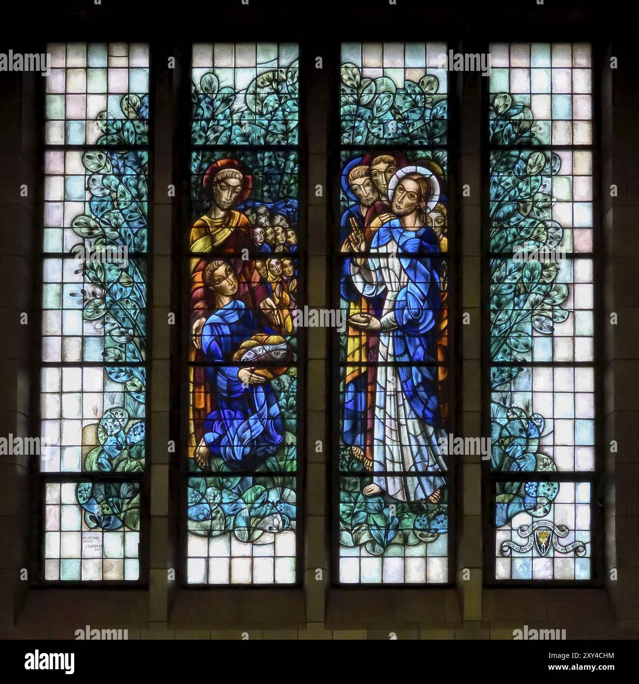 National Basilica of the Sacred Heart, Stained-glass window, Koekelberg ...