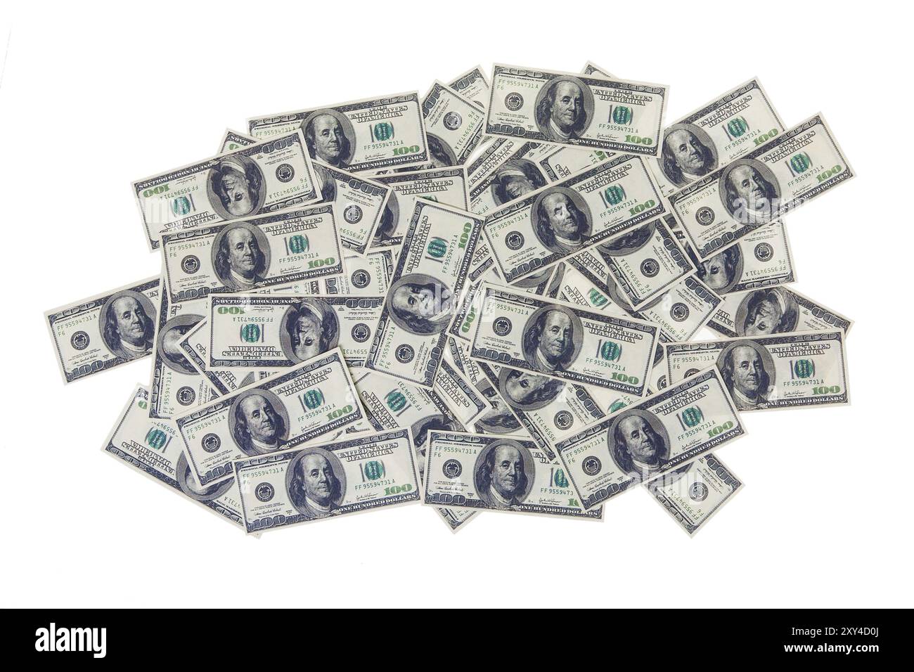 Pile of dollars, Isolated on white background Stock Photo - Alamy