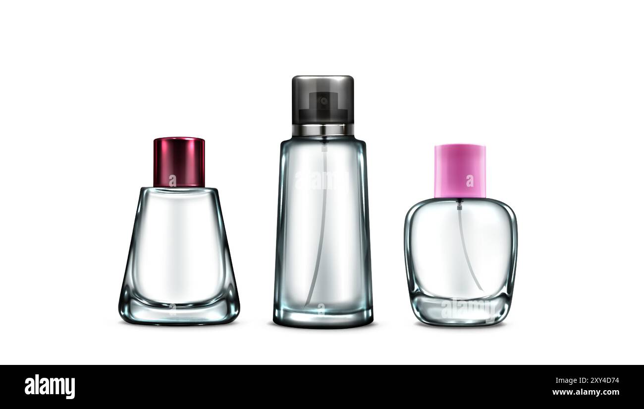 Glass bottle mockup with spray cap for fragrance and perfume branding ...