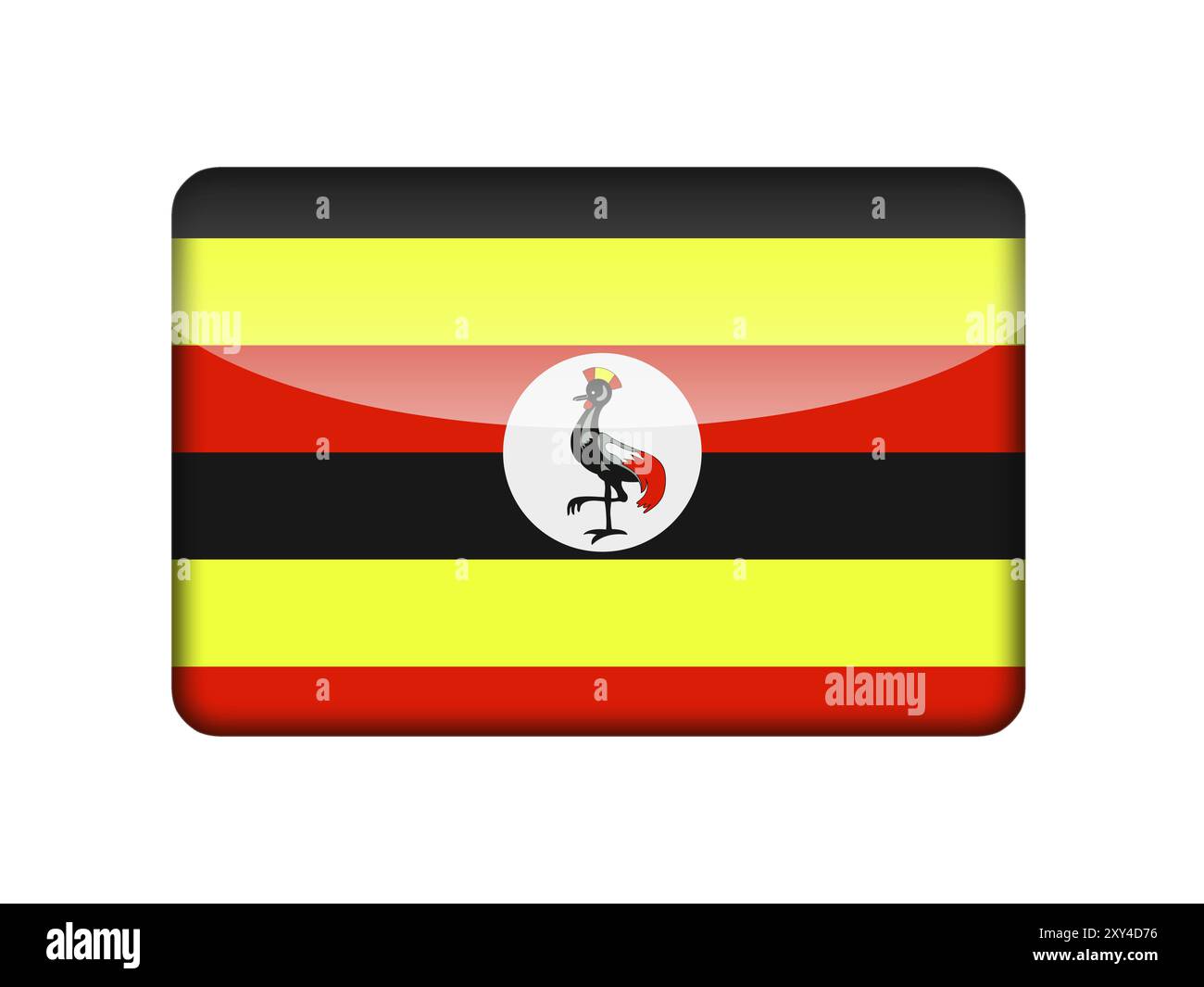 The Uganda flag in the form of a glossy icon Stock Photo - Alamy