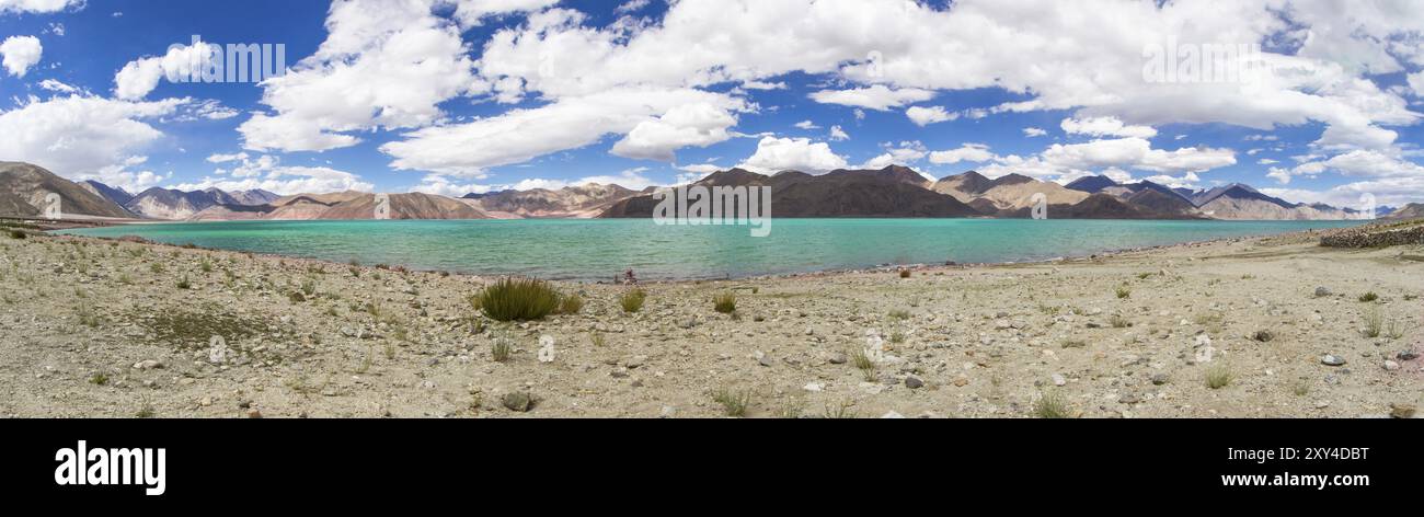 Pangon Lake in Ladakh, India, with cloudy sky, Asia Stock Photo - Alamy