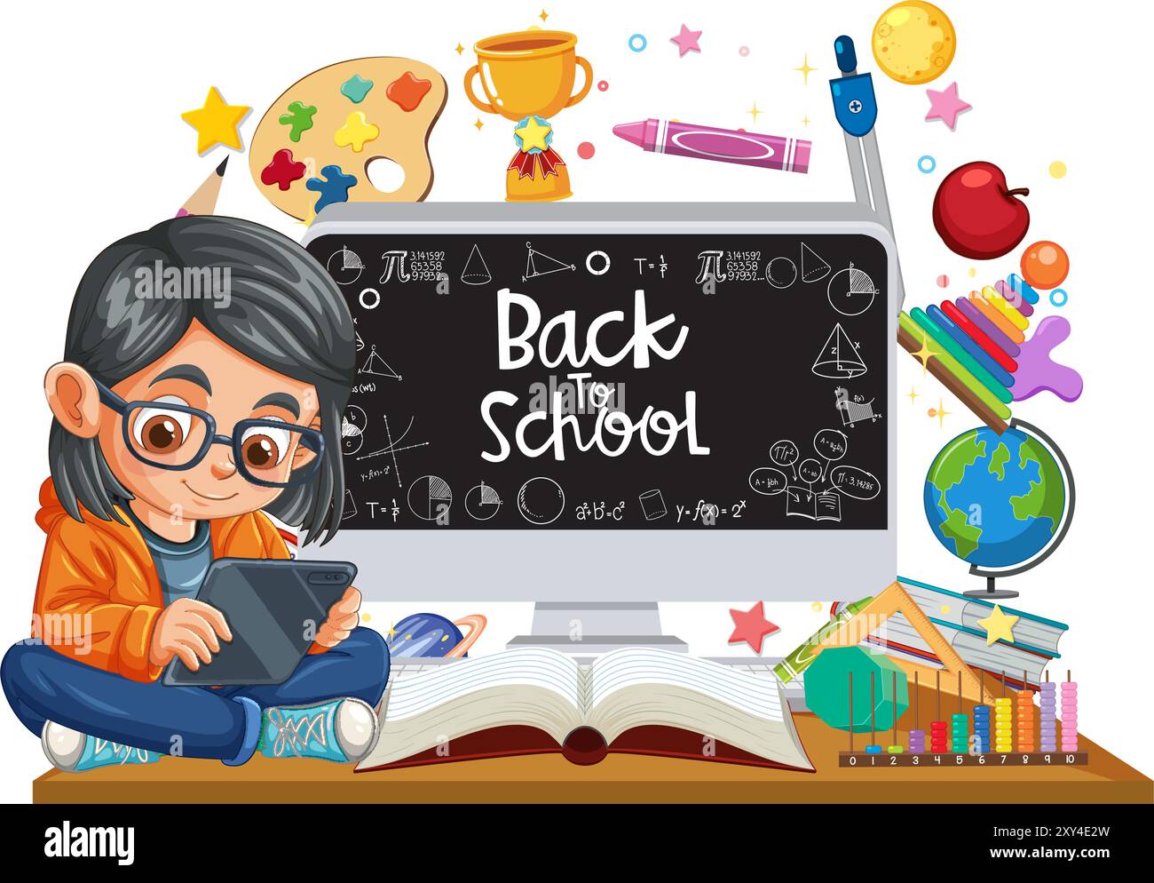 Tablet classroom child Stock Vector Images - Alamy