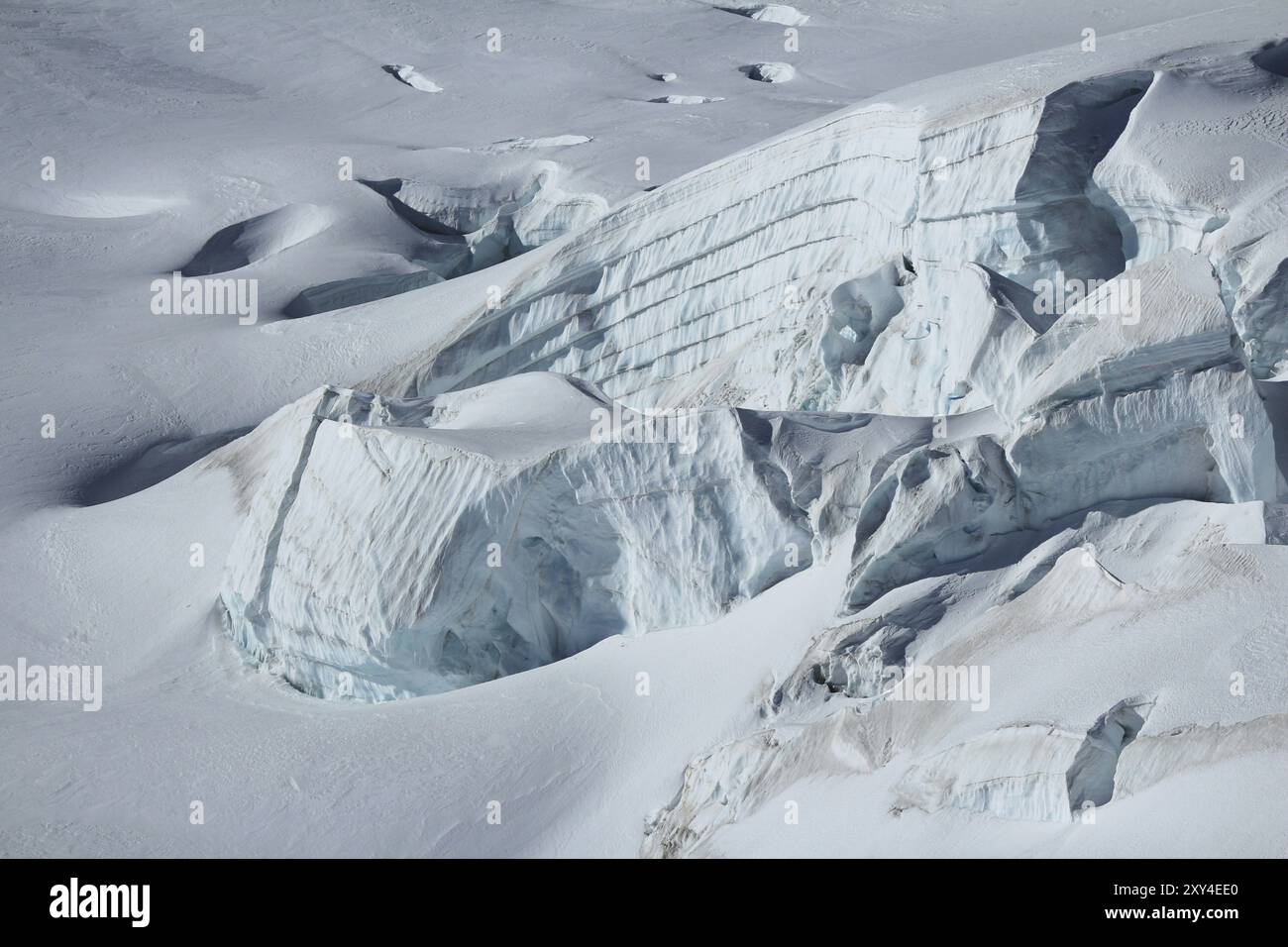 Visible layers of ice and crevasses Stock Photo - Alamy