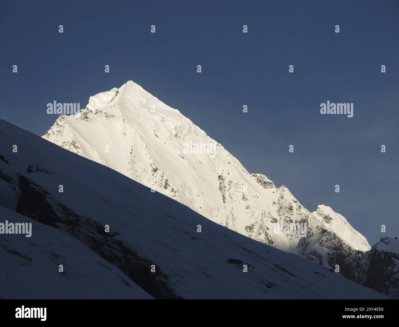 Mountain of the Annapurna Range at sunrise. View from the Annapurna ...