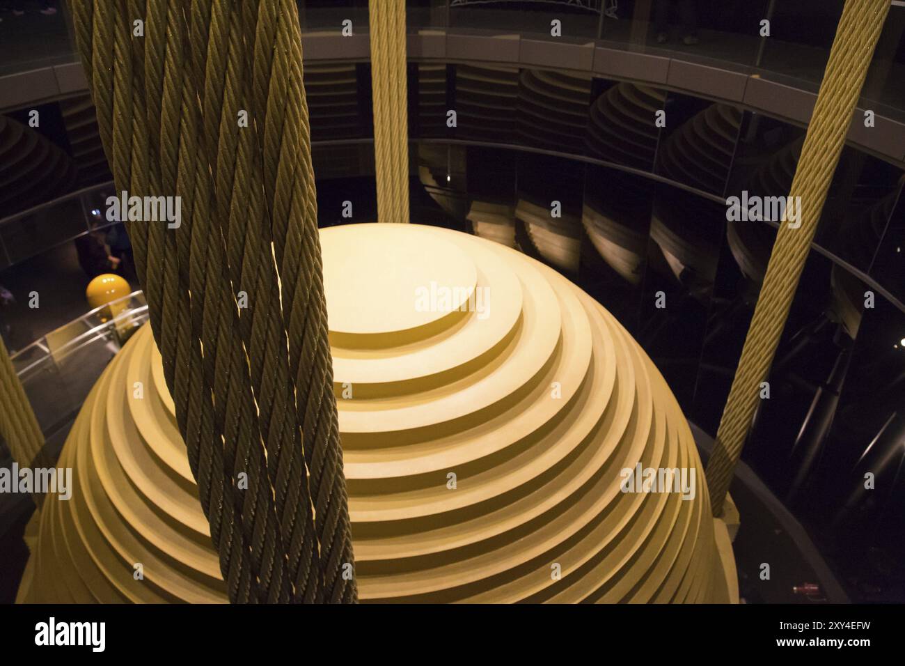 Taipei, Taiwan, January 05, 2015: Damper ball inside the Taipei 101 ...