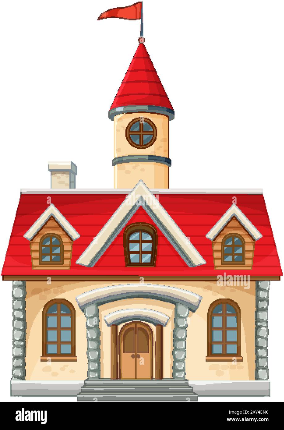 Fairytale house red roof Stock Vector Images - Alamy