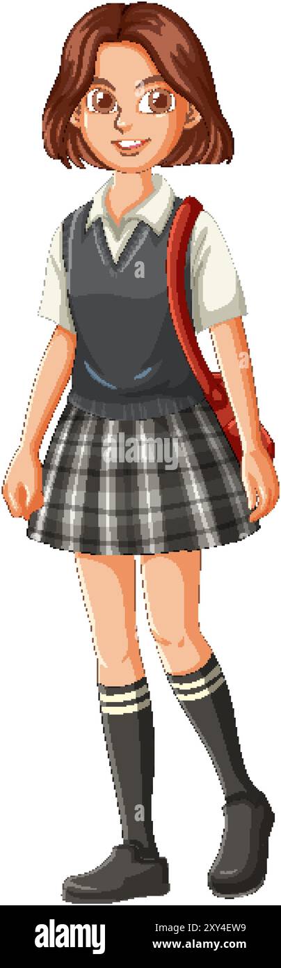 Illustration of a student in school uniform Stock Vector Image & Art ...