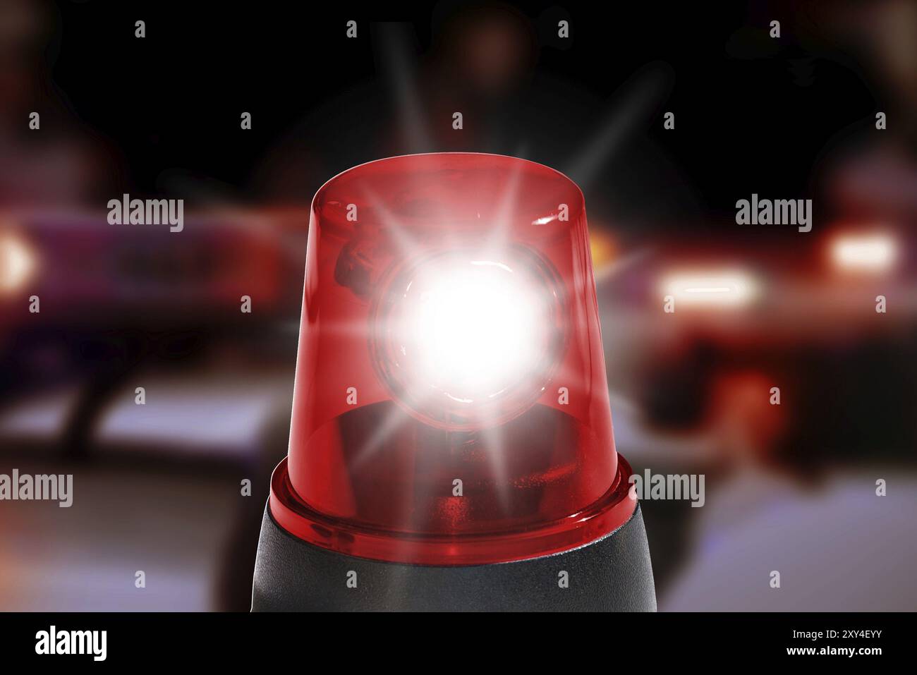 Red light fire department siren with flashing light background with ...