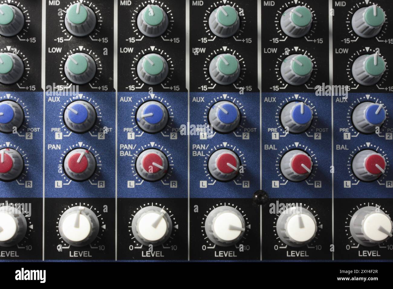 Detail of a mixer used in audio engineering Stock Photo - Alamy