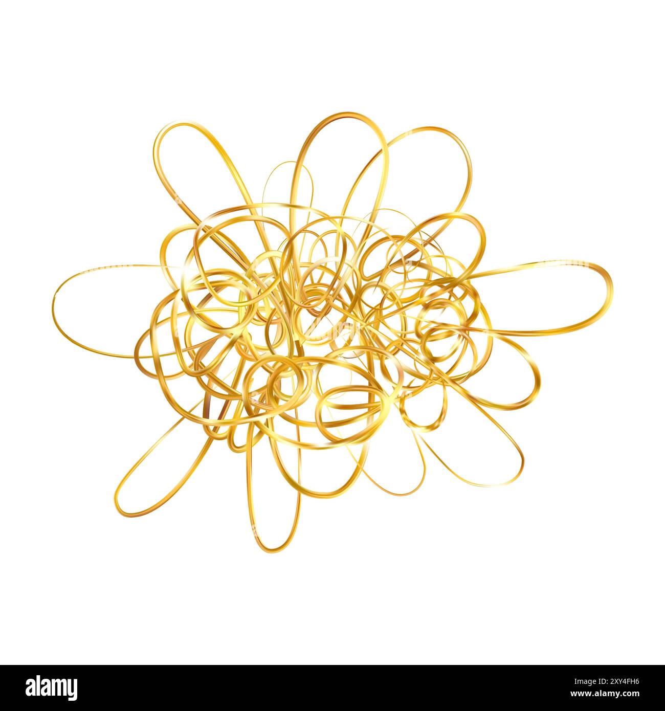 Golden doodle abstract line. Hand drawn curly swishes Stock Vector ...