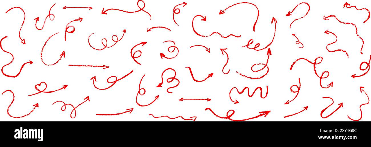 Red arrows drawn in Stock Vector Images - Alamy