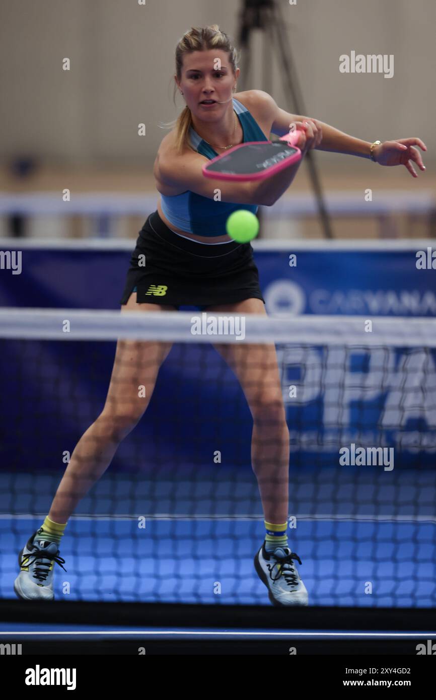 LAS VEGAS, NV - AUGUST 27: Eugenie Bouchard of Canada in action during ...